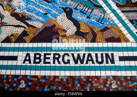 Part of one of the mosaics at Goodwick Parrog, Pembrokeshire Stock ...