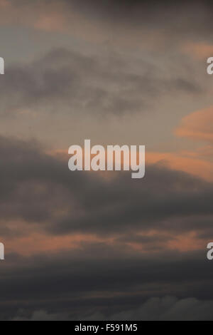 Contracting thunderstorm dark stormy gray blue clouds sky color photo ...