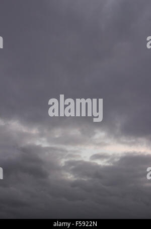 Contracting thunderstorm dark stormy gray blue clouds sky color photo ...