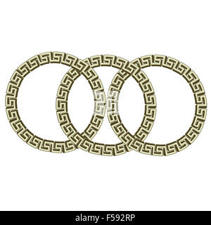 Traditional vintage gold Greek ornament, Meander Stock Photo - Alamy