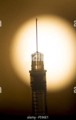 Pet cat and dog insulin injection syringes sealed in plastic with red ...