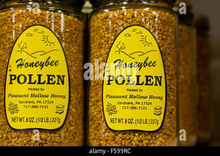 THE HONEYBEE ON THE POLLEN Stock Photo - Alamy