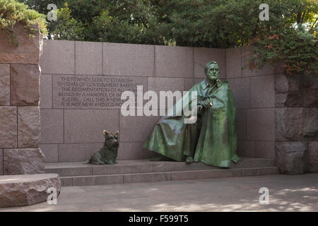 Franklin Delano Roosevelt and his dog Fala statue, FDR Memorial ...