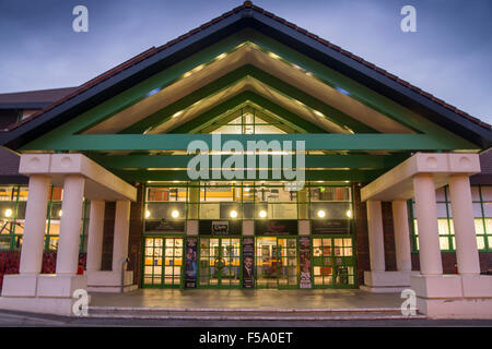 Night view of entrance at Hawth Theatre Crawley West Sussex Stock Photo ...