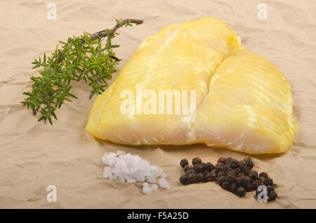 Smoked Vietnamese River Cobbler fish fillet isolated on a white studio ...