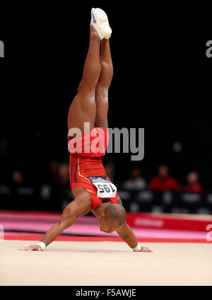 Rayderley Zapata of Spain competes in Men's Floor Exercise Final during ...