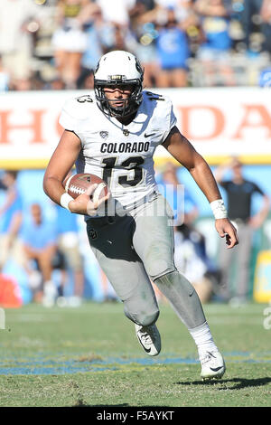 Pasadena, CA. 31st Oct, 2015. Colorado kicker (10) Diego Gonzalez in ...