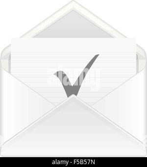 Open mail envelope containing check mark showing validation of message ...