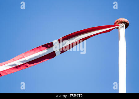 Danish pennant flag or vimpel flying against a clear blue sky Stock ...