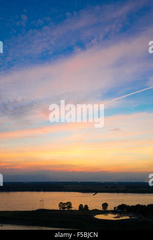 Picture of the sunset from a rooftop by the Mississippi river in ...