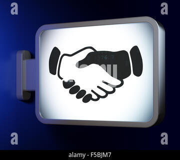Politics concept: Handshake on billboard background Stock Photo - Alamy