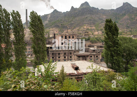 Partly disused copper smelting plant in Alaverdi in the Debed river ...