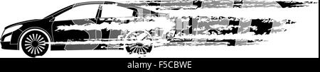 Car silhouette symbolizing the speed on a white background.Vector Stock ...