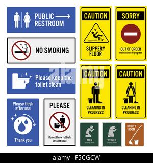 Cleaning in progress warning sign. Notice signs and symbols Stock ...