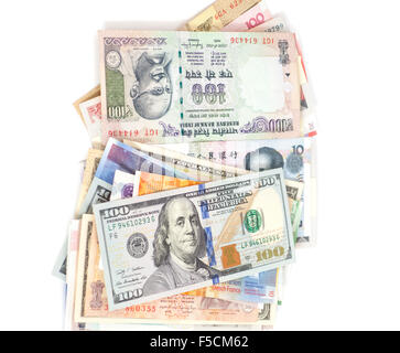 bill of currencies isolated on white background Stock Photo - Alamy