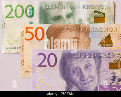 Swedish Currency New 20, 50, 200 note Stock Photo - Alamy