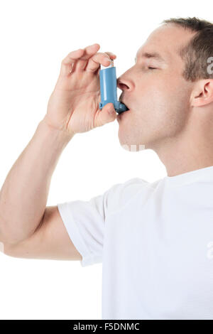 sport man using a asthma pump Stock Photo - Alamy