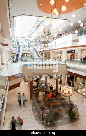Interior atrium of Eastgate Shopping Centre, Basildon, Essex, England ...