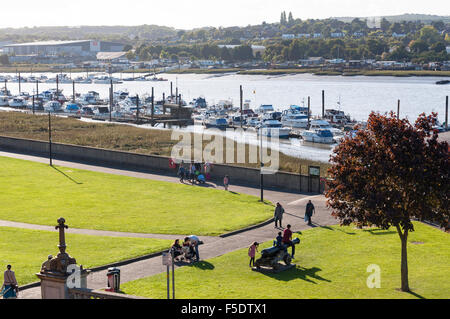 View of the River Medway and Esplanade Gardens situated on the east ...