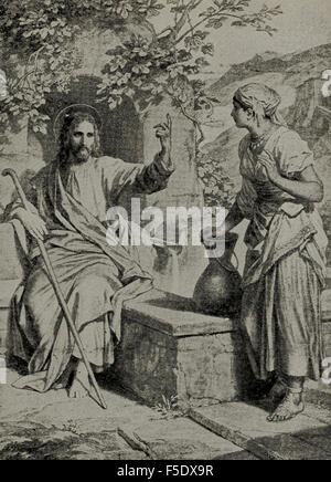 Christ and the Woman of Samaria Stock Photo - Alamy