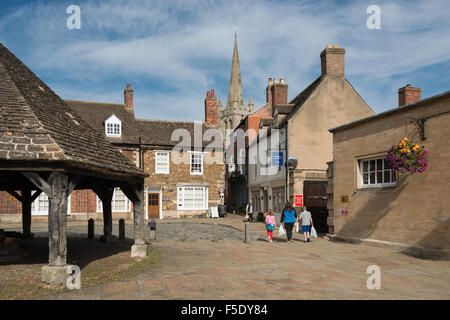 Market Place, showing Buttercross and All Saints Church, Oakham ...