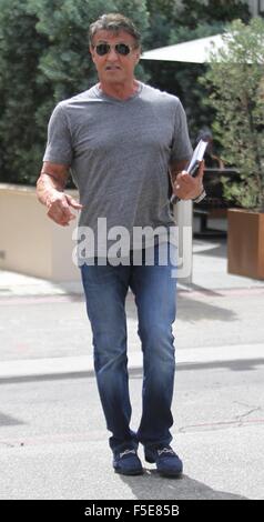 Sylvester Stallone out and about in Beverly Hills smoking a cigar. Los ...