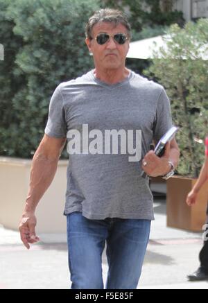 Sylvester Stallone out and about in Beverly Hills smoking a cigar. Los ...