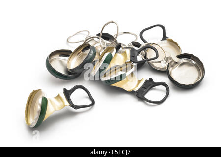beer ring pull caps background Stock Photo - Alamy