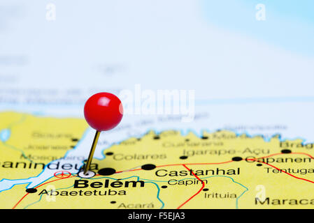 Belem pinned on a map of Brazil Stock Photo - Alamy