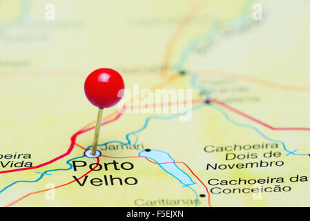 Porto Velho pinned on a map of Brazil Stock Photo - Alamy