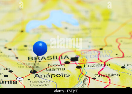 Anapolis pinned on a map of Brazil Stock Photo - Alamy