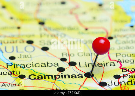 Campinas, Brazil pin on map Stock Photo - Alamy