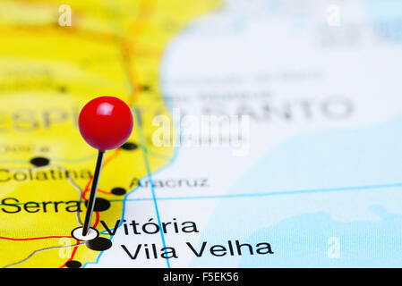 Vitoria pinned on a map of Brazil Stock Photo - Alamy