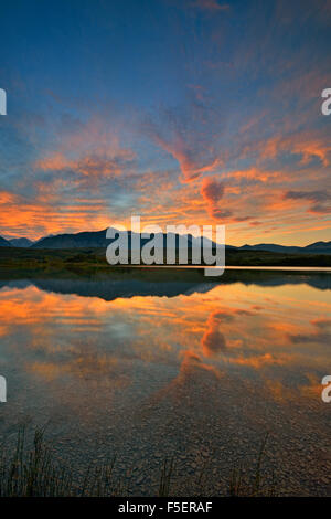 Sunset on Maskinonge Lake, Waterton Lake National Park, Alberta, Canada ...
