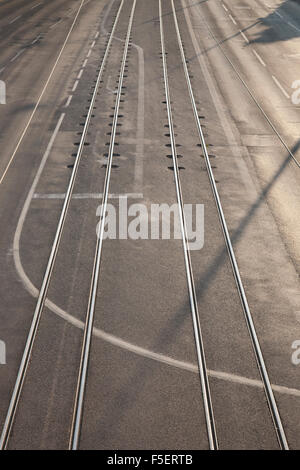 Tram Tracks in Urban Settings Stock Photo - Alamy