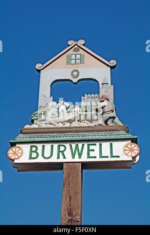 Village Sign ,Burwell, Cambridgeshire Stock Photo - Alamy