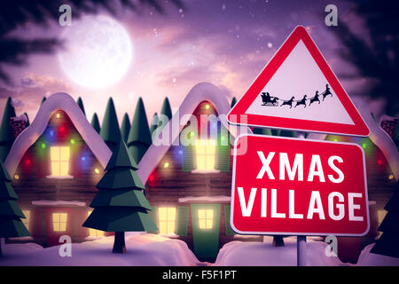 Composite image of christmas road sign Stock Photo - Alamy