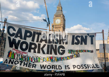 "Capitalism Isn't working" banner, Parliament Square Westminster London ...