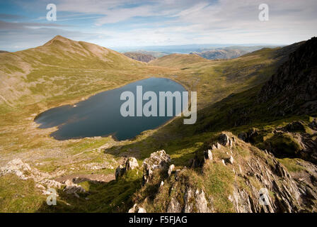 Red Tarn sits below Striding Edge in the Lake District, Cumbria ...