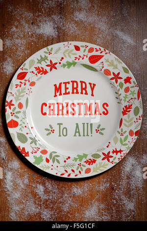 Rustic Christmas table setting with empty craft ceramic tableware ...