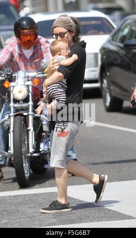 Sara Gilbert takes her son shopping in Beverly Hills Featuring: Sara ...