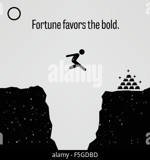 Fortune favors the bold. Motivational poster with inspirational quote ...