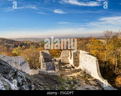 Ruins of medieval castle Smolen, near Pilica. located on the Trail of ...