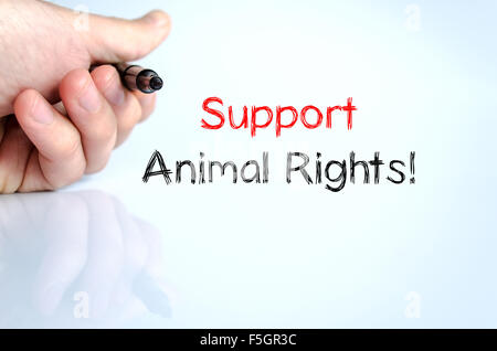 Support animal rights text concept isolated over white background Stock ...