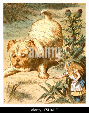 Alice and her dog, from Alice in Wonderland by Lewis Carroll (Charles ...