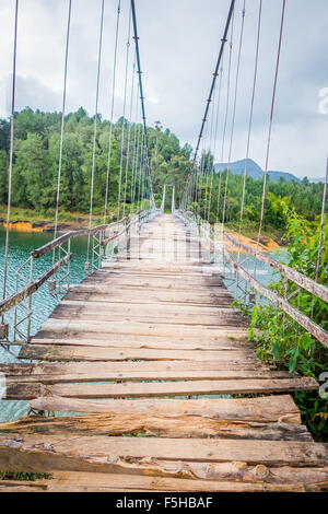 Wooden suspension bridge in Guatape, Colombia Stock Photo - Alamy
