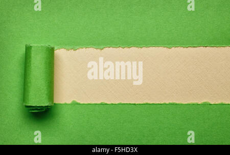 green Torn paper with white background Stock Photo - Alamy