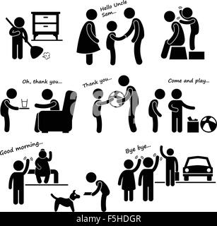 Caring little boy child helping mature grandmother cross road. Cute ...