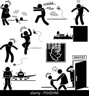 Person Afraid of Mouse, Vector Cartoon Stick Figure Illustration Stock ...