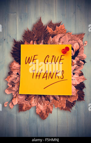 Composite image of give thanks Stock Photo - Alamy